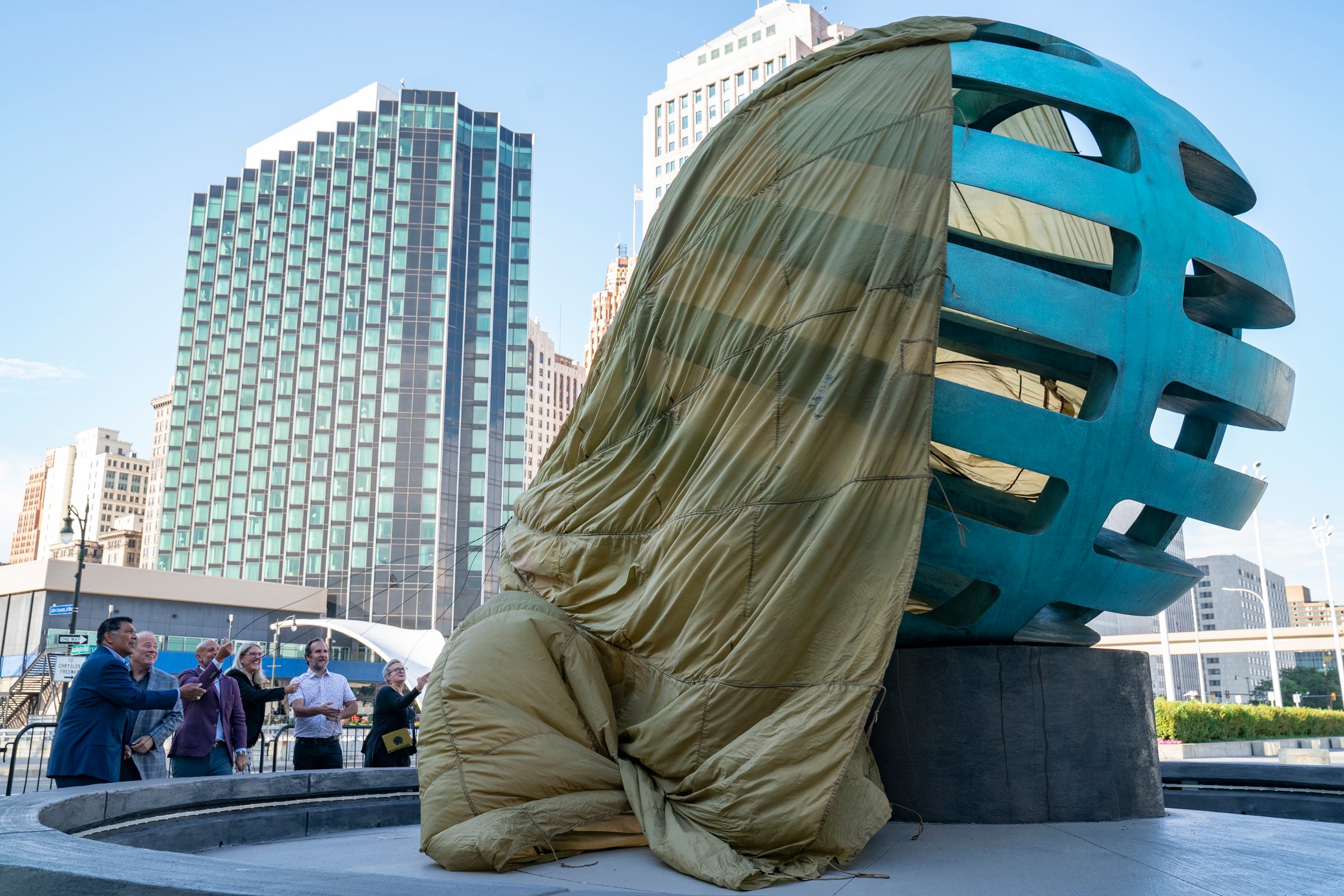 Detroit's Huntington Place unveils 'Floating Citadel' sculpture