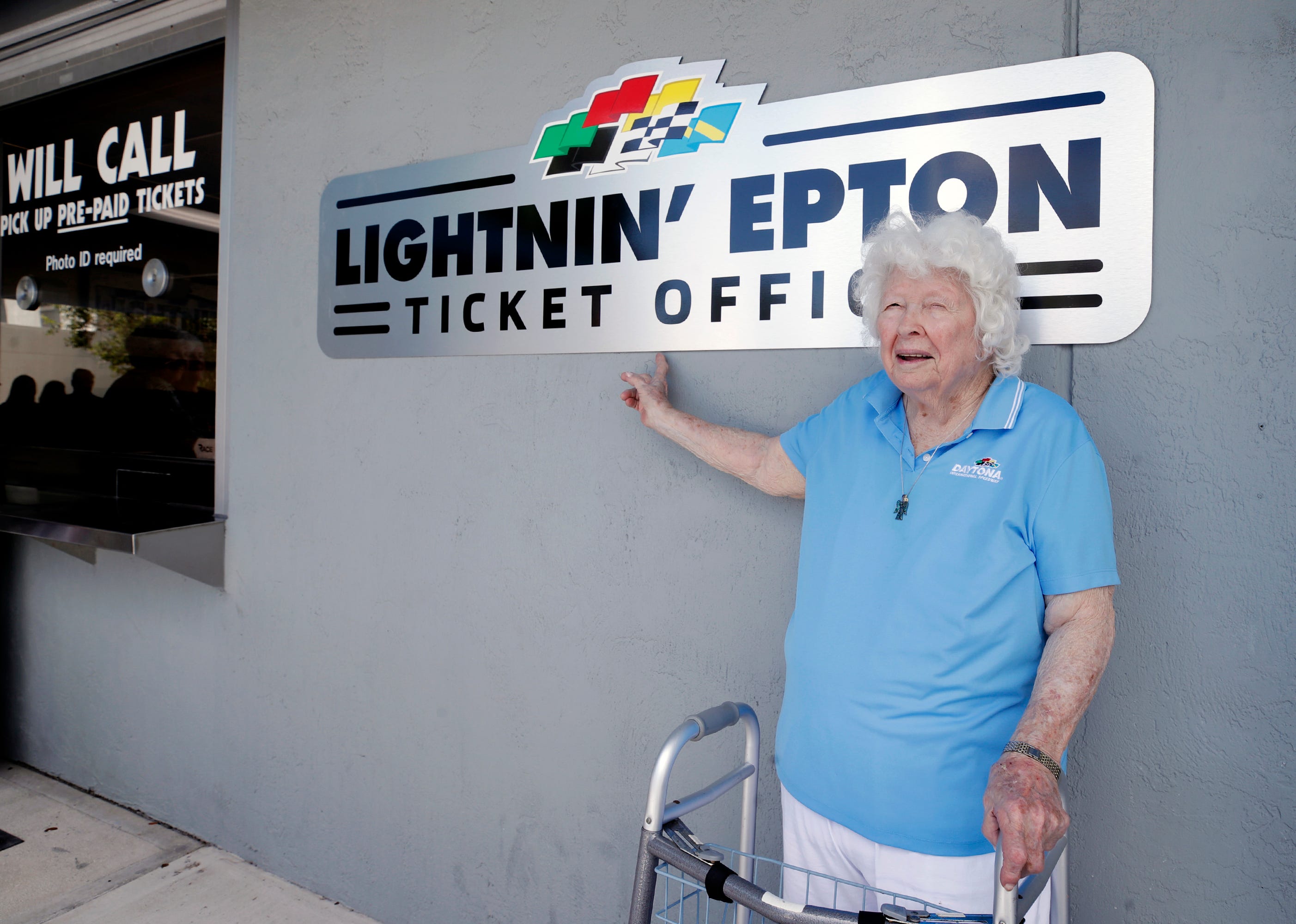 NASCAR Daytona Speedway worker, 102, honored, name on ticket office