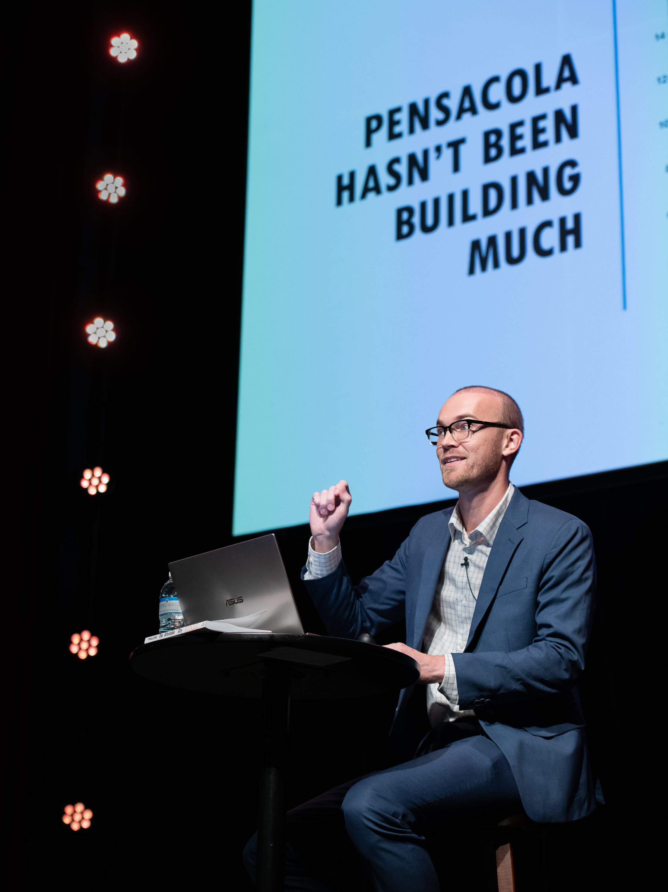 Shane Phillips discusses the affordable city at CivicCon in Pensacola