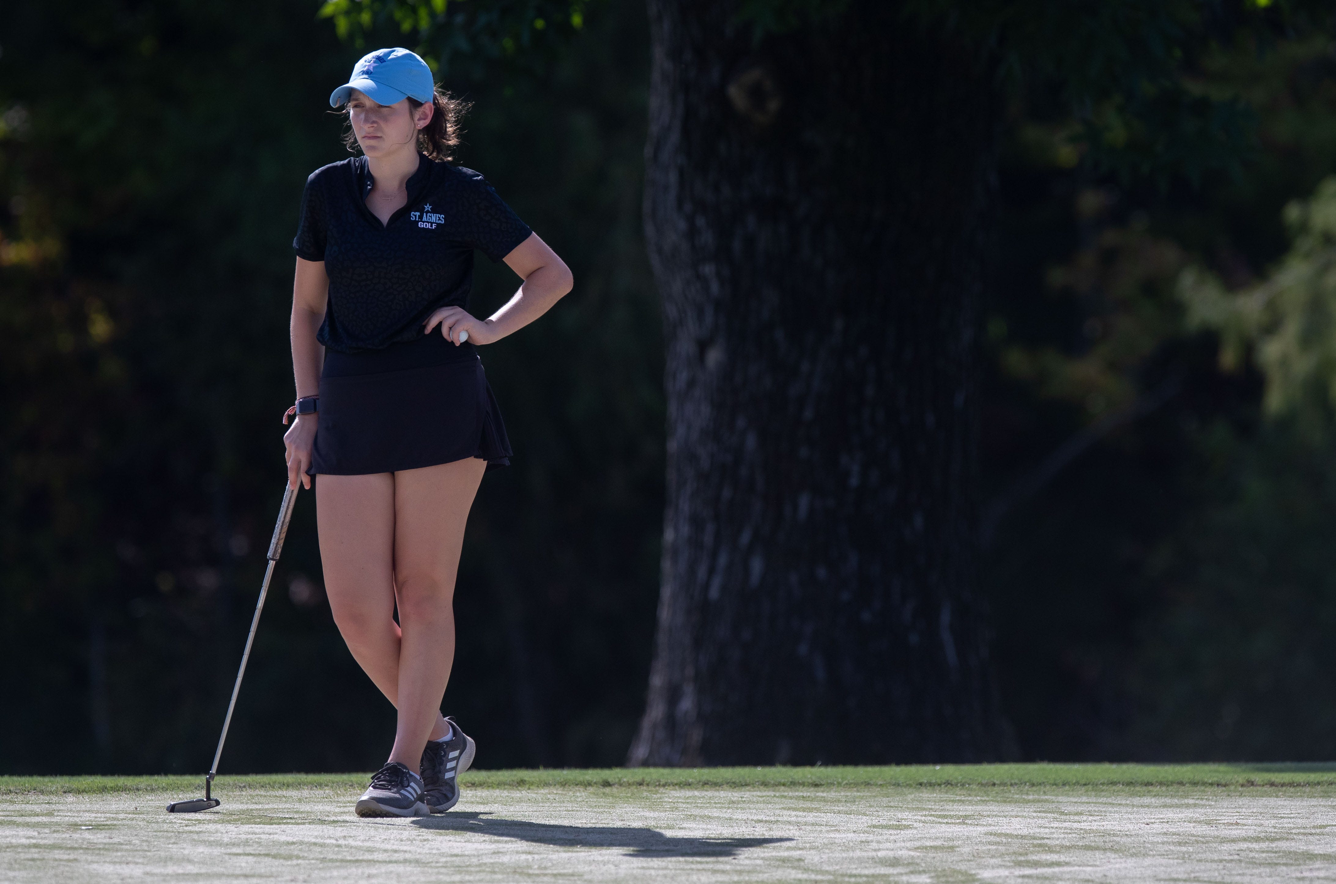 St. Agnes Academy golfer Anna Heck plays Tuesday, Aug. 30, 2022, at ...