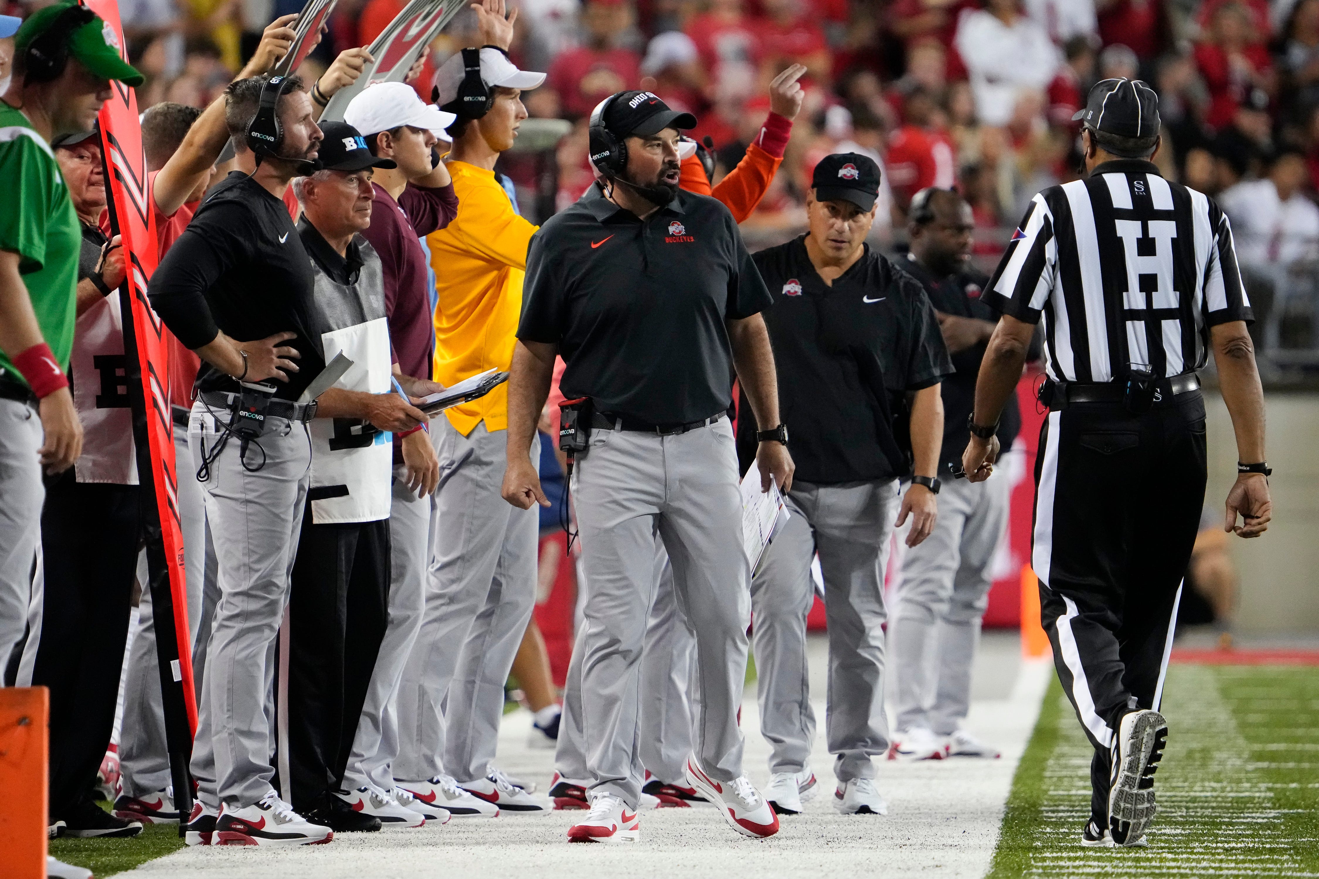 Ohio State football coach Ryan Day stresses focus, reducing penalties