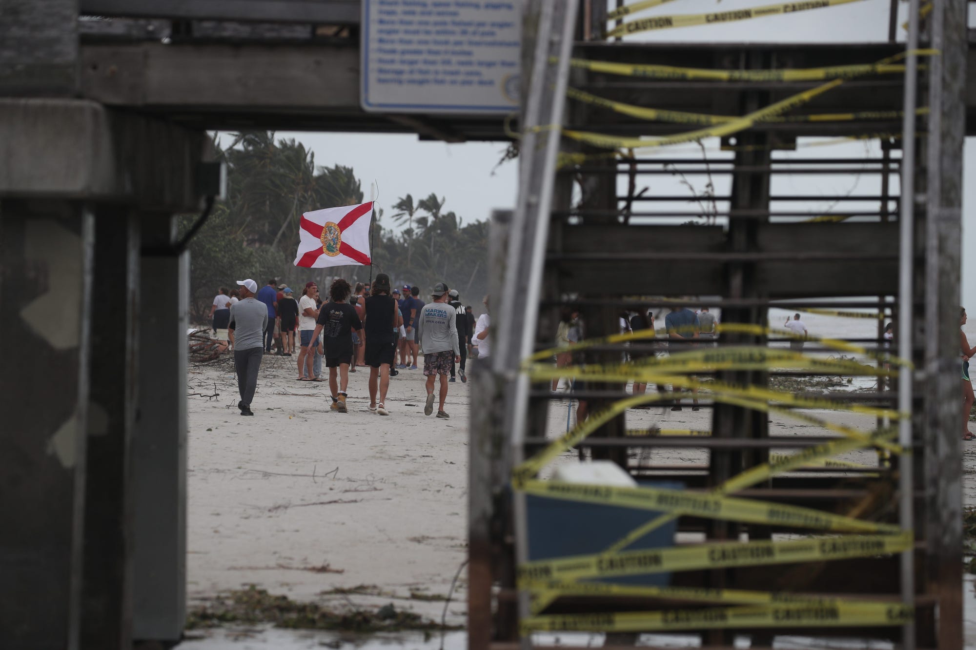Naples Pier in Florida heavily damaged after Hurricane Ian