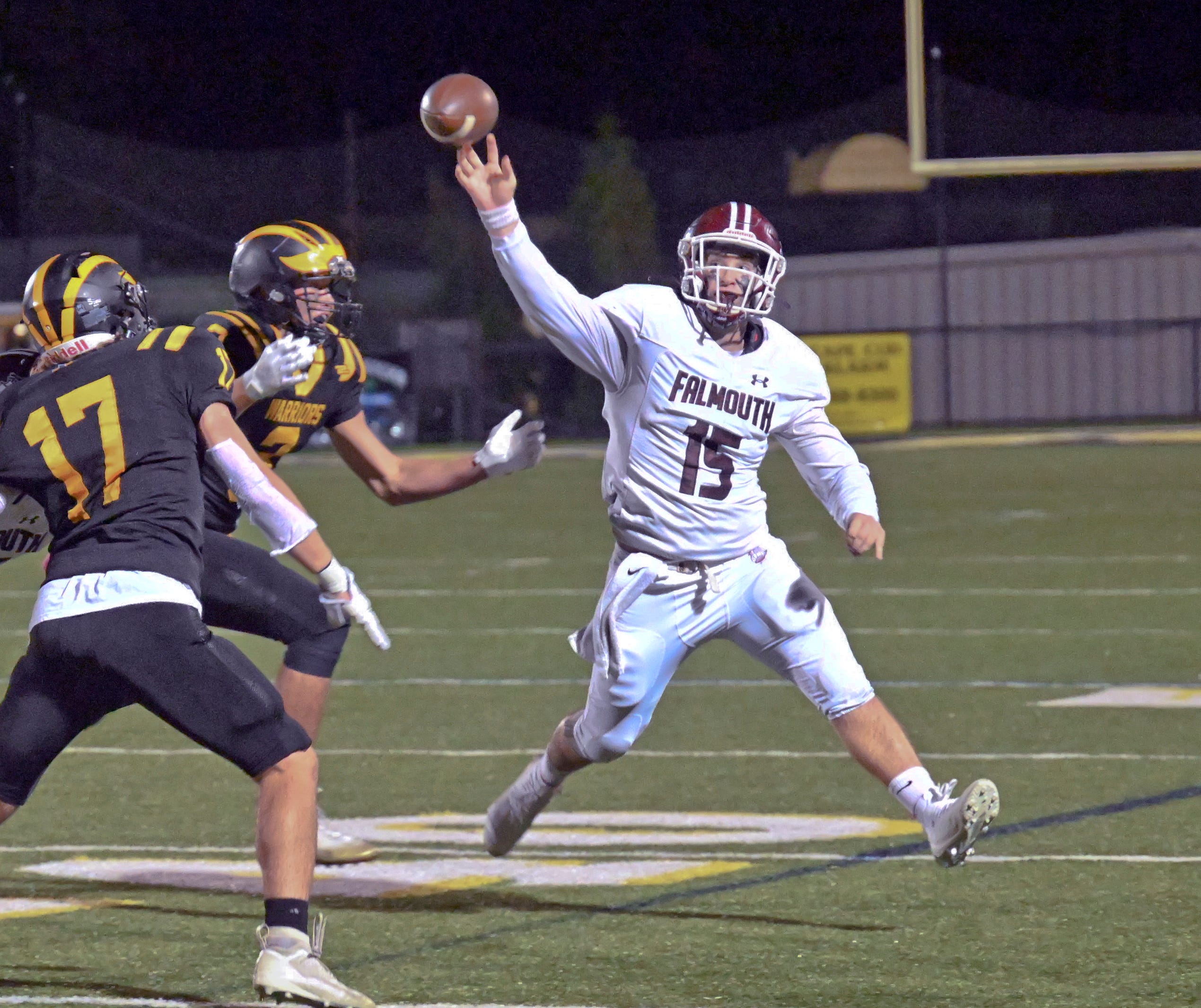 Falmouth High football defeats Nauset behind plays of two seniors