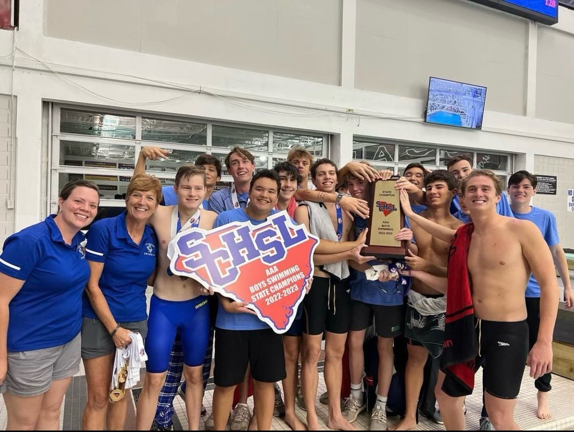 St. Joseph's Catholic School boys swim wins SCHSL AAA state championship