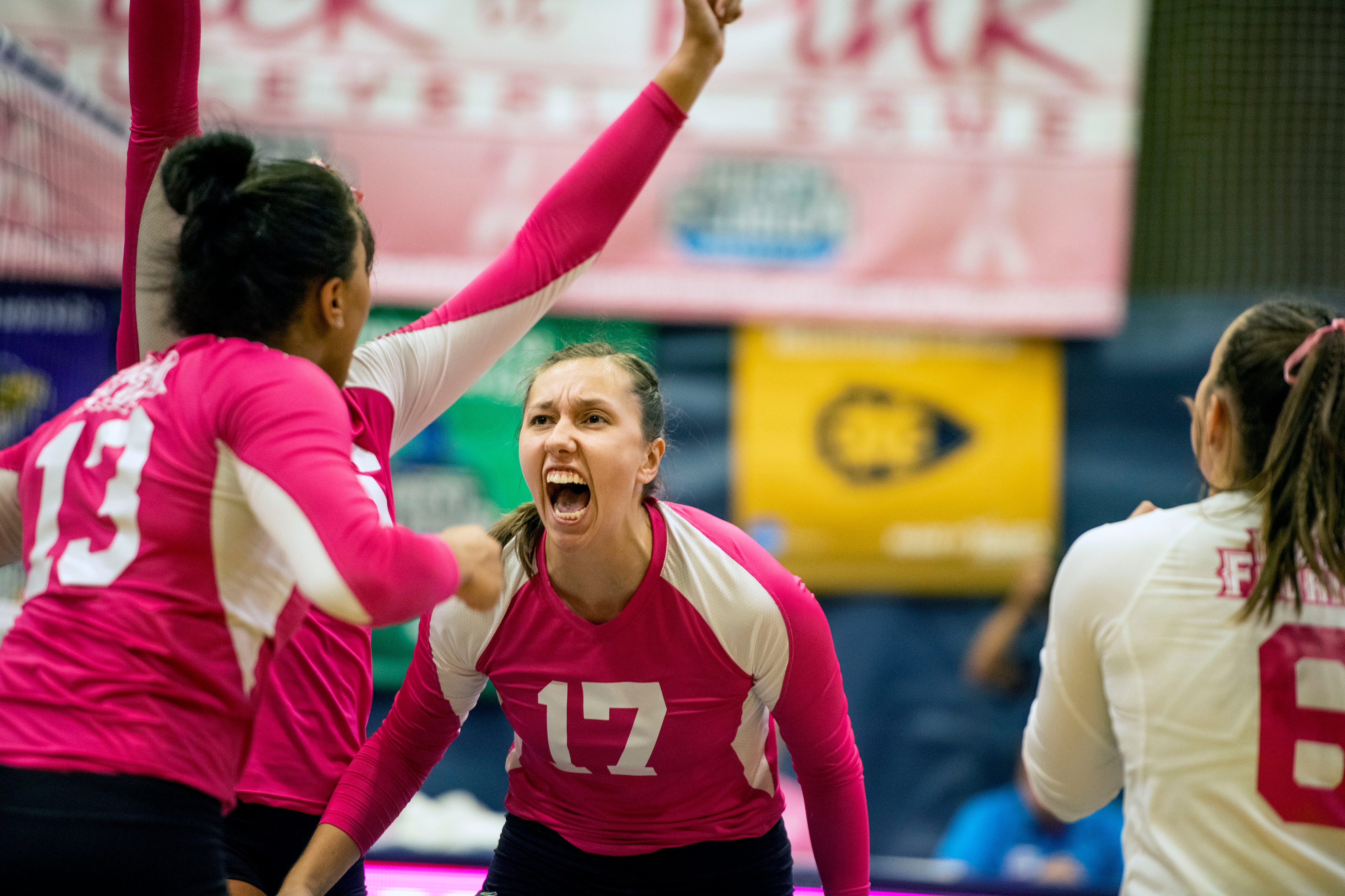 Volleyball: UWF triumphant in 15th annual Pack It Pink match, raise $6,600