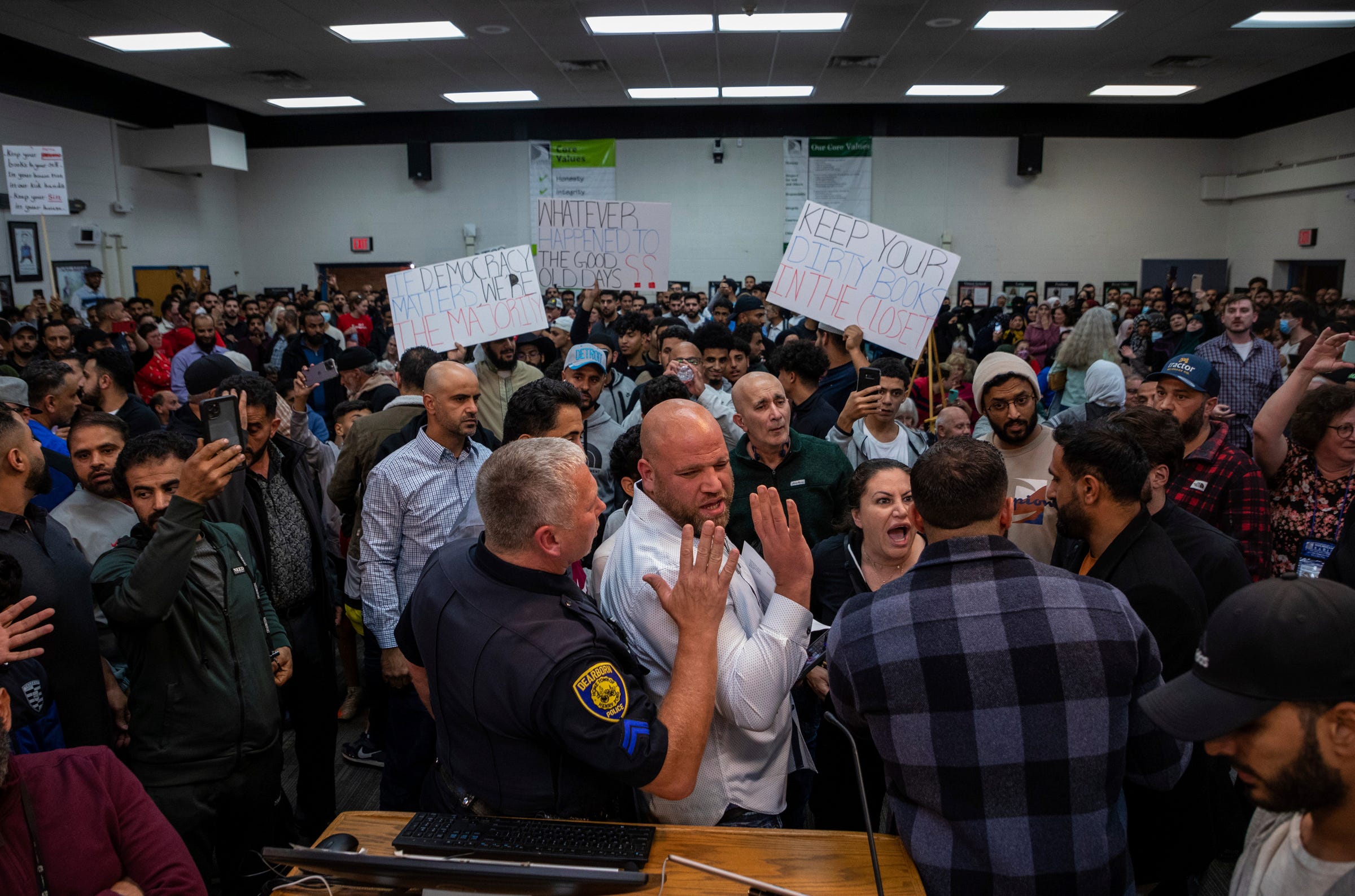 LGBTQ book protest overtakes Dearborn, Michigan, school board meeting