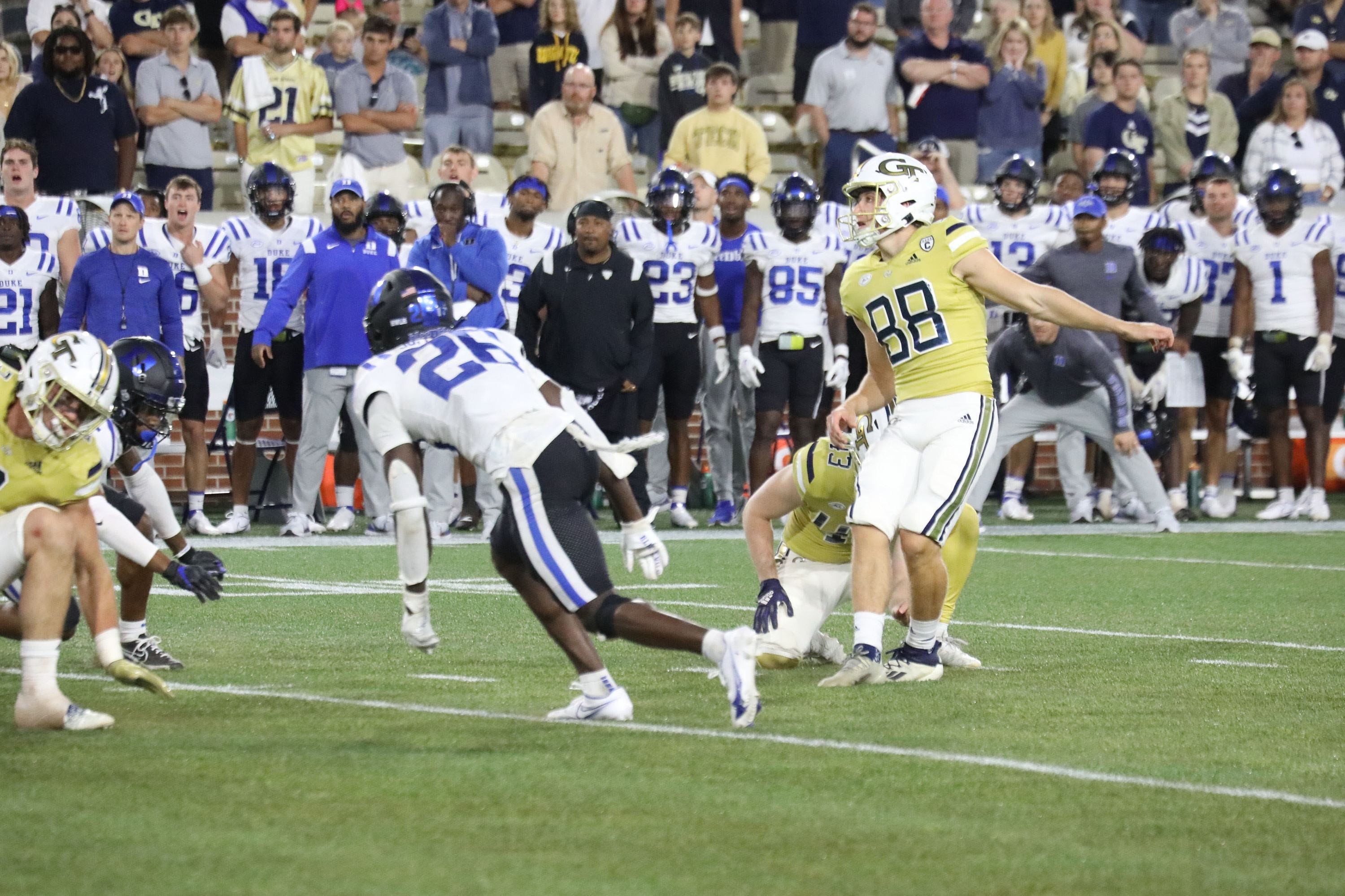 Georgia Tech football kicker Gavin Stewart shining after Benedictine