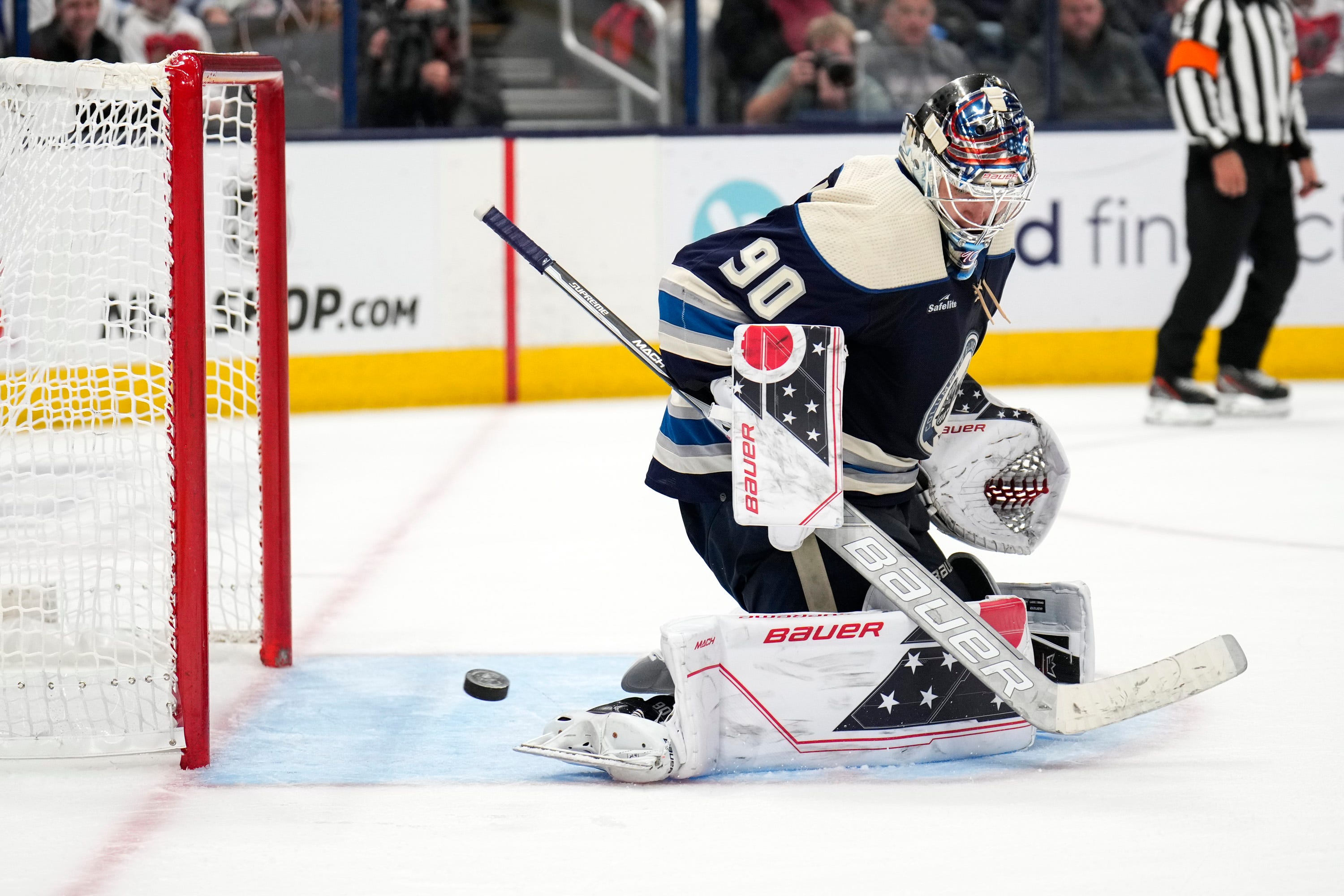 Blue Jackets goalie Elvis Merzlikins deals with struggle, verbal abuse