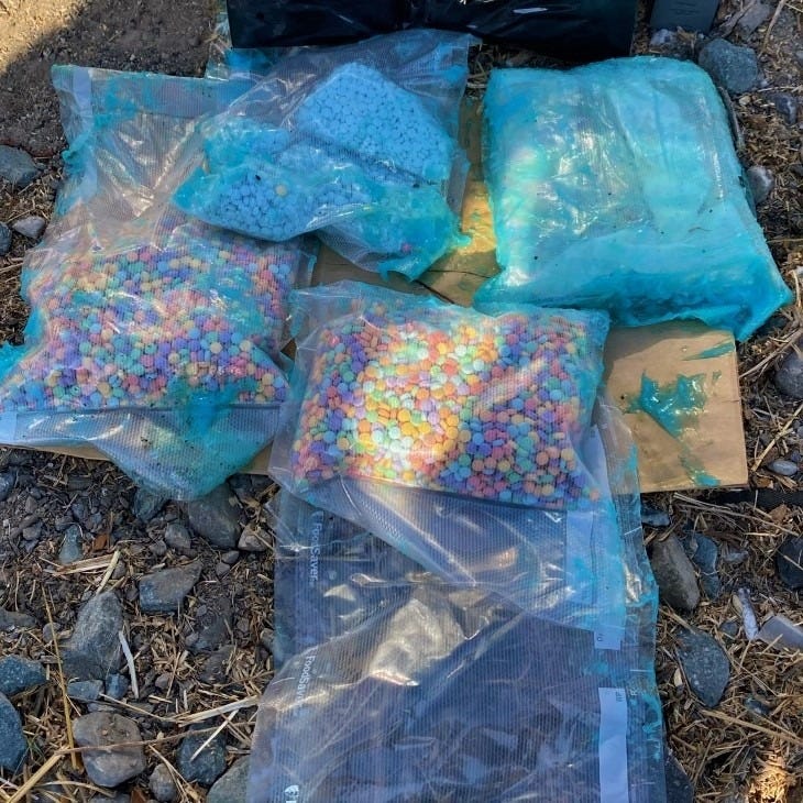 Thousands of candy-colored rainbow fentanyl pills seized in California