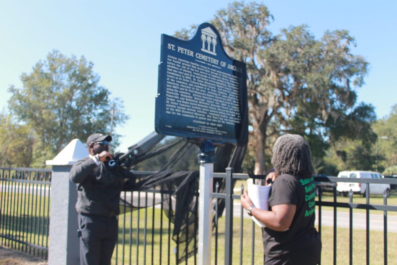 Archer community unveils historical marker at historic Black cemetery
