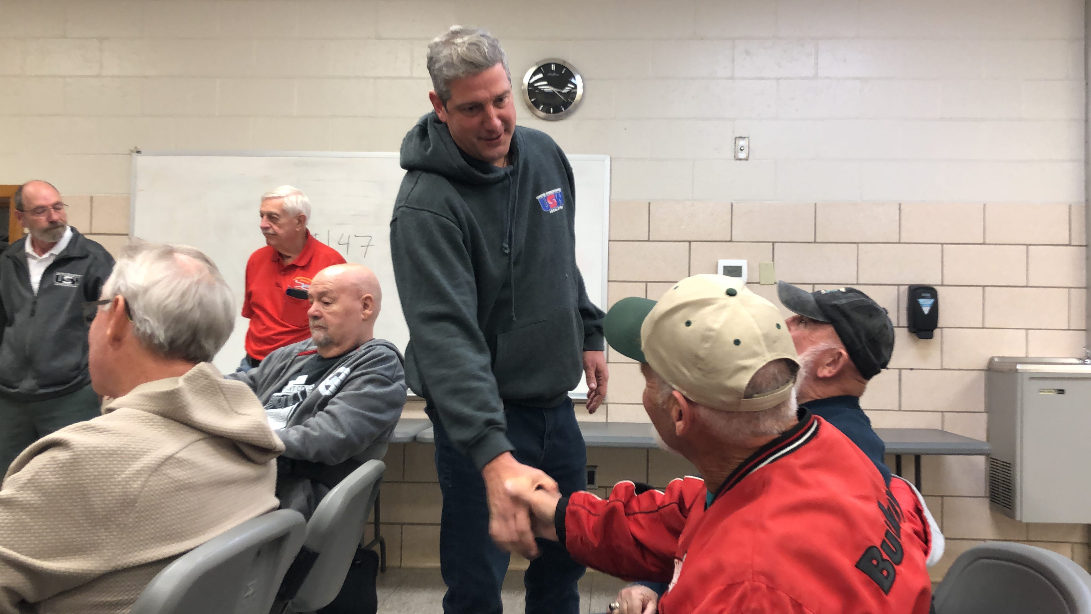 Tim Ryan, Hoover Co. retirees, discuss lost insurance benefits