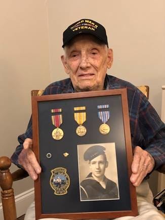 Quincy native receives Navy's Combat Action Ribbon for WWII service