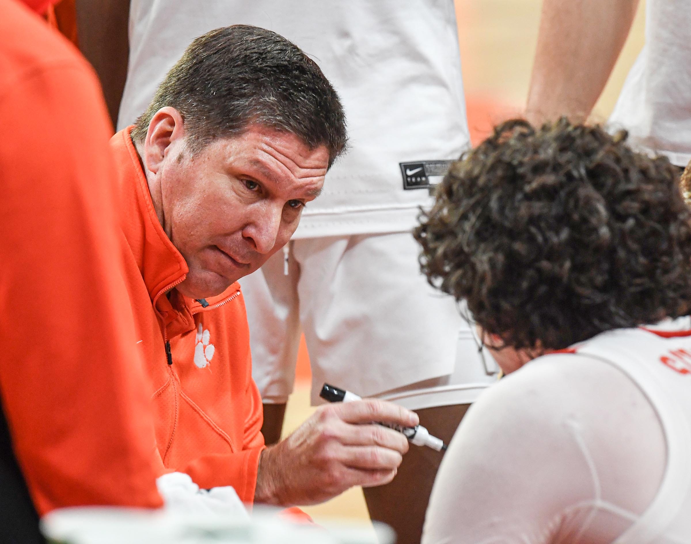 Clemson basketball Coach Brad Brownell talks about game with a ...