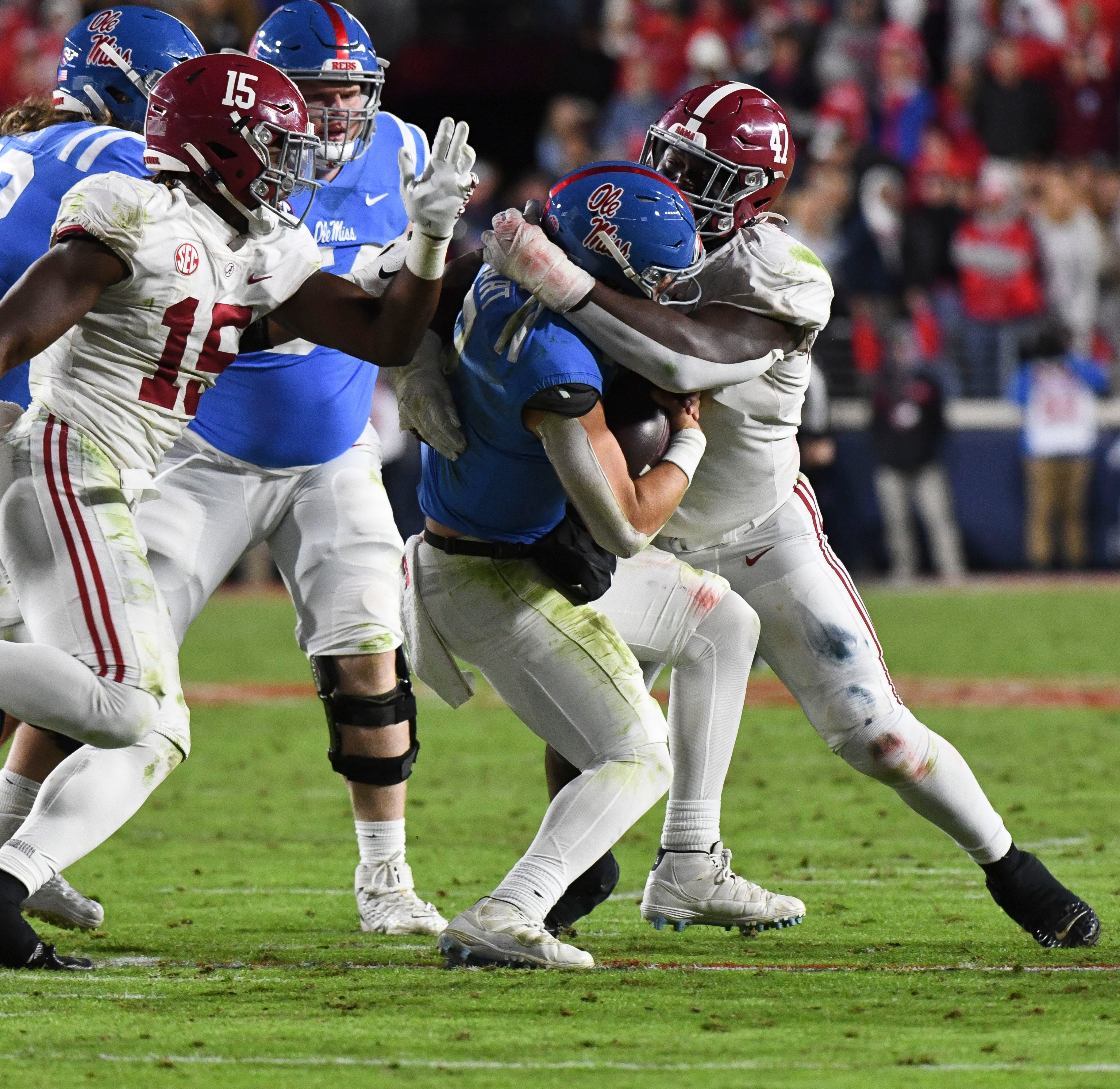 Ole Miss football grades vs Alabama for Lane Kiffin, Jaxson Dart