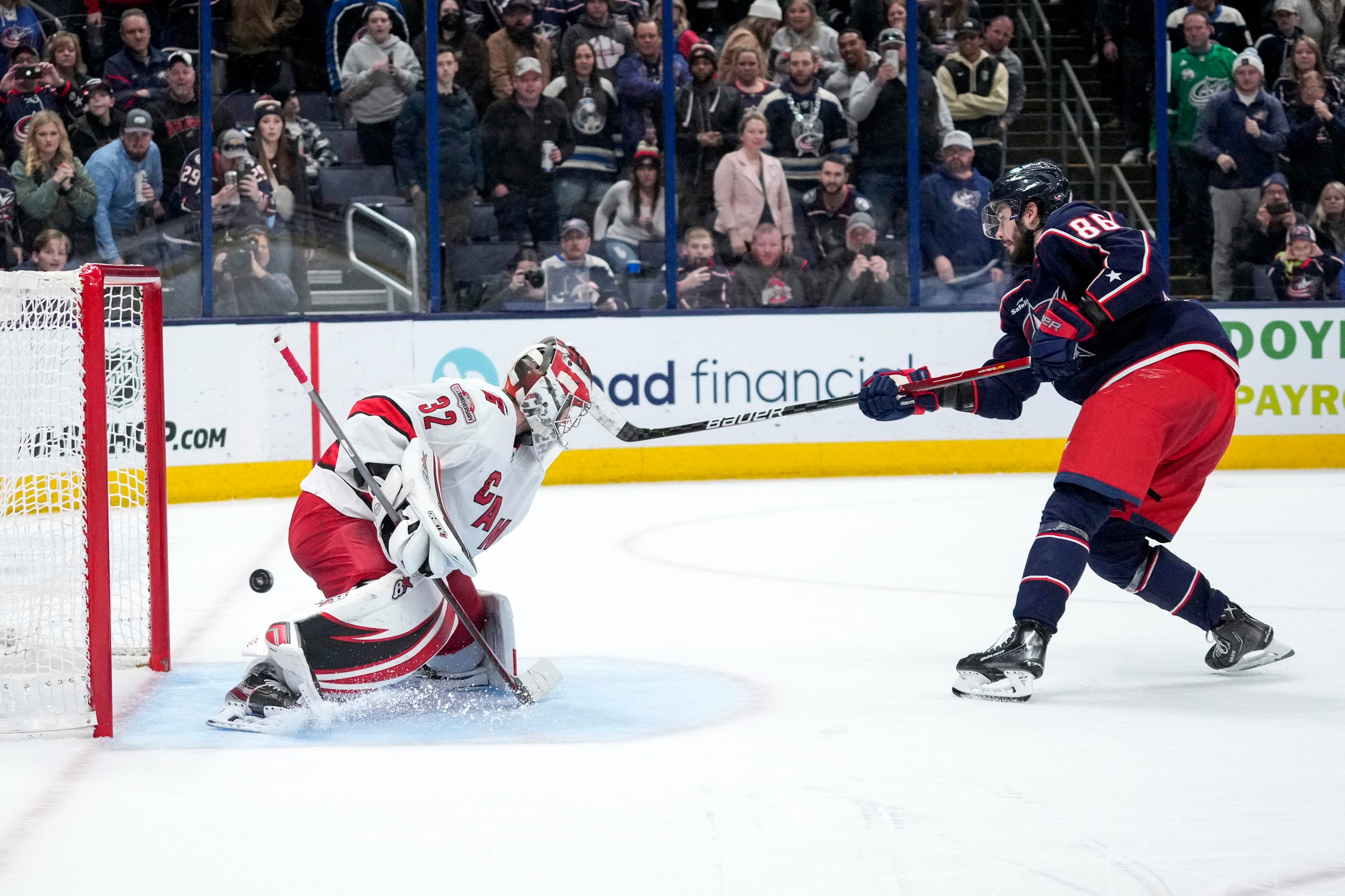 Kirill Marchenko hat trick for Blue Jackets against Hurricanes