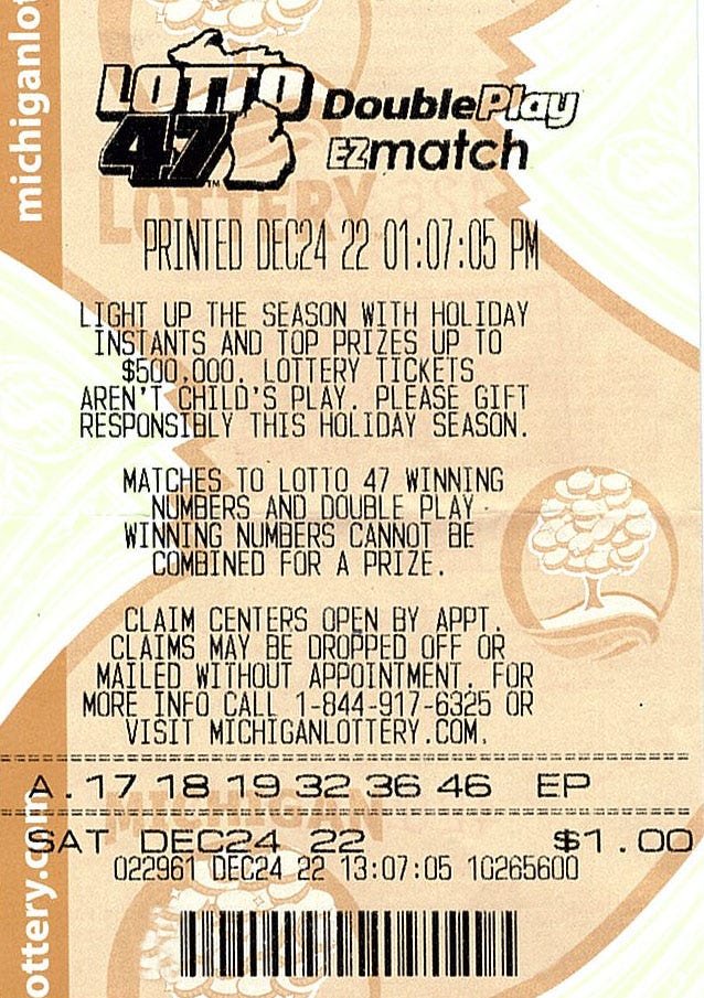 Michigan Lottery: Ogemaw County man wins Lotto 47 jackpot