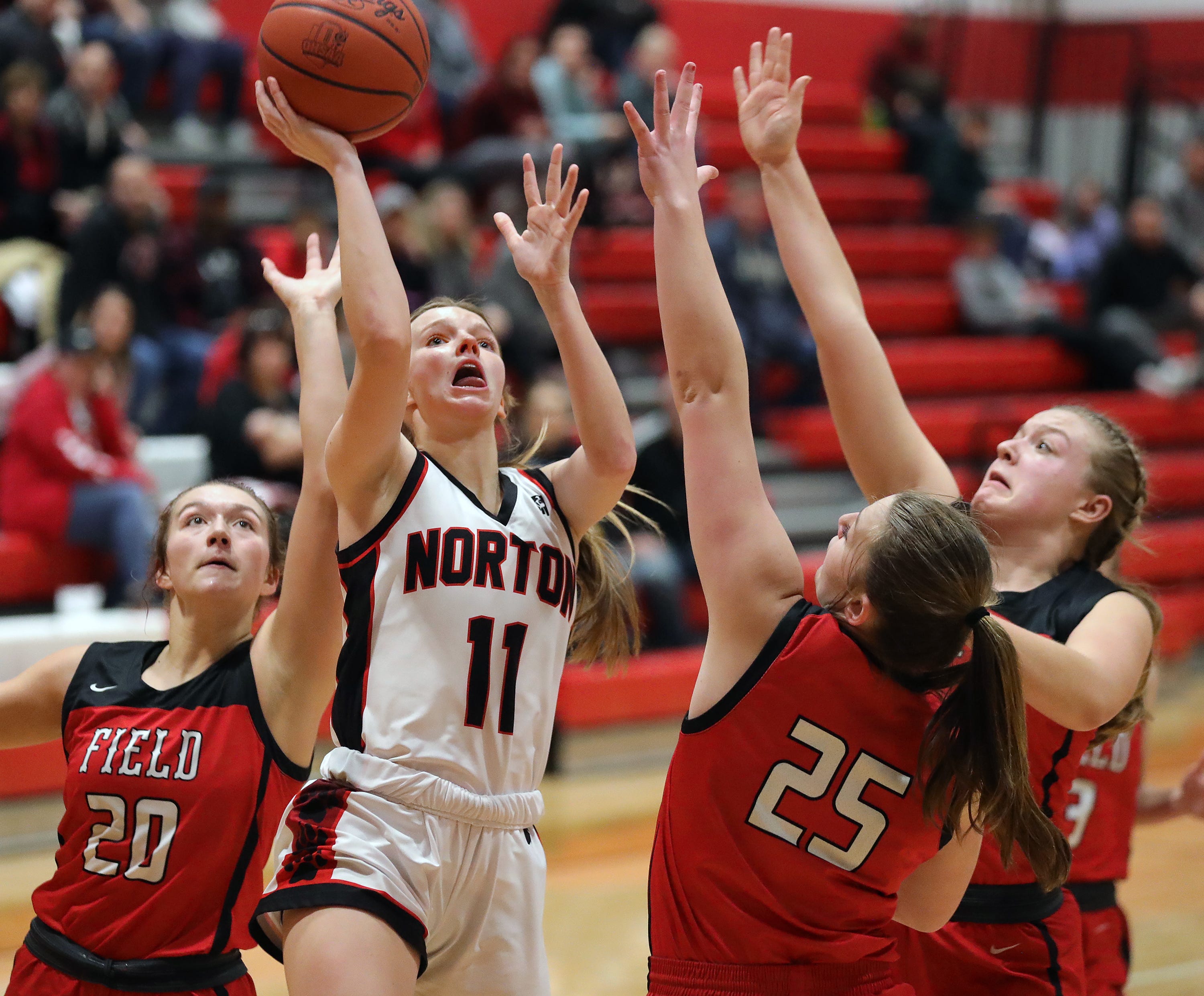 Bailey Acord, Addie Kropp, Morgan Hallett lead Norton girls basketball