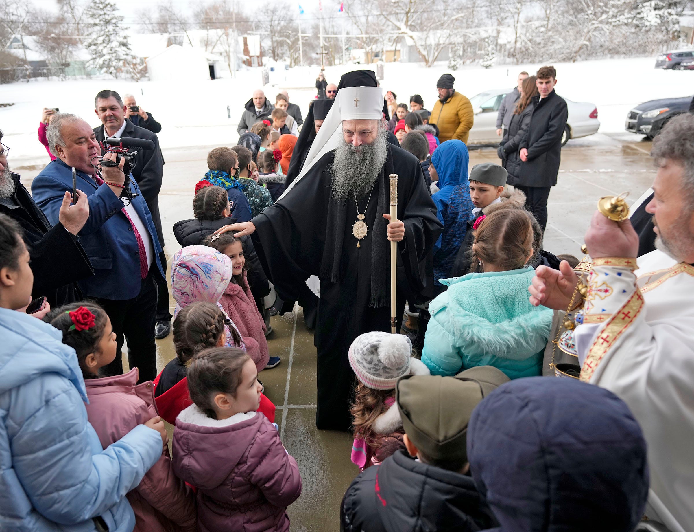 Serbian Orthodox Patriarch Porfirije visits St. Sava in Milwaukee