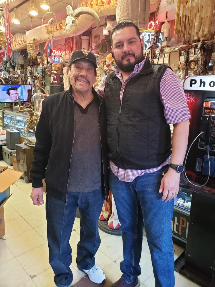 Actor Danny Trejo visits El Paso pawnshop known for Elvis statue