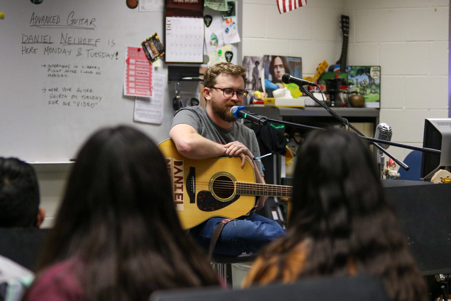 Musician shares passion for songwriting with South Middle School class