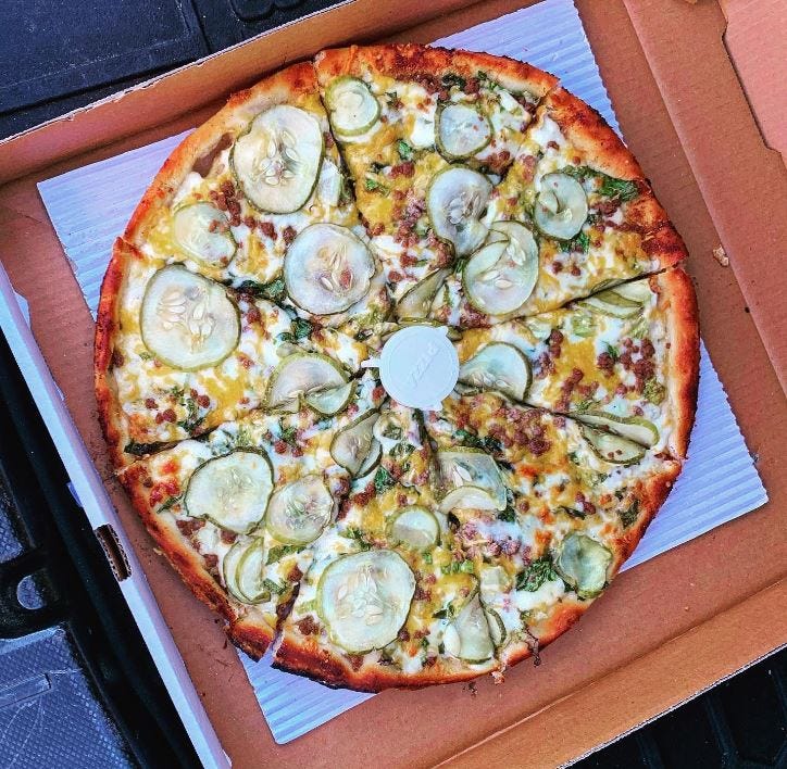 Cincinnati pizzeria offers Frisch's Big Boy-style pizza. We tried it