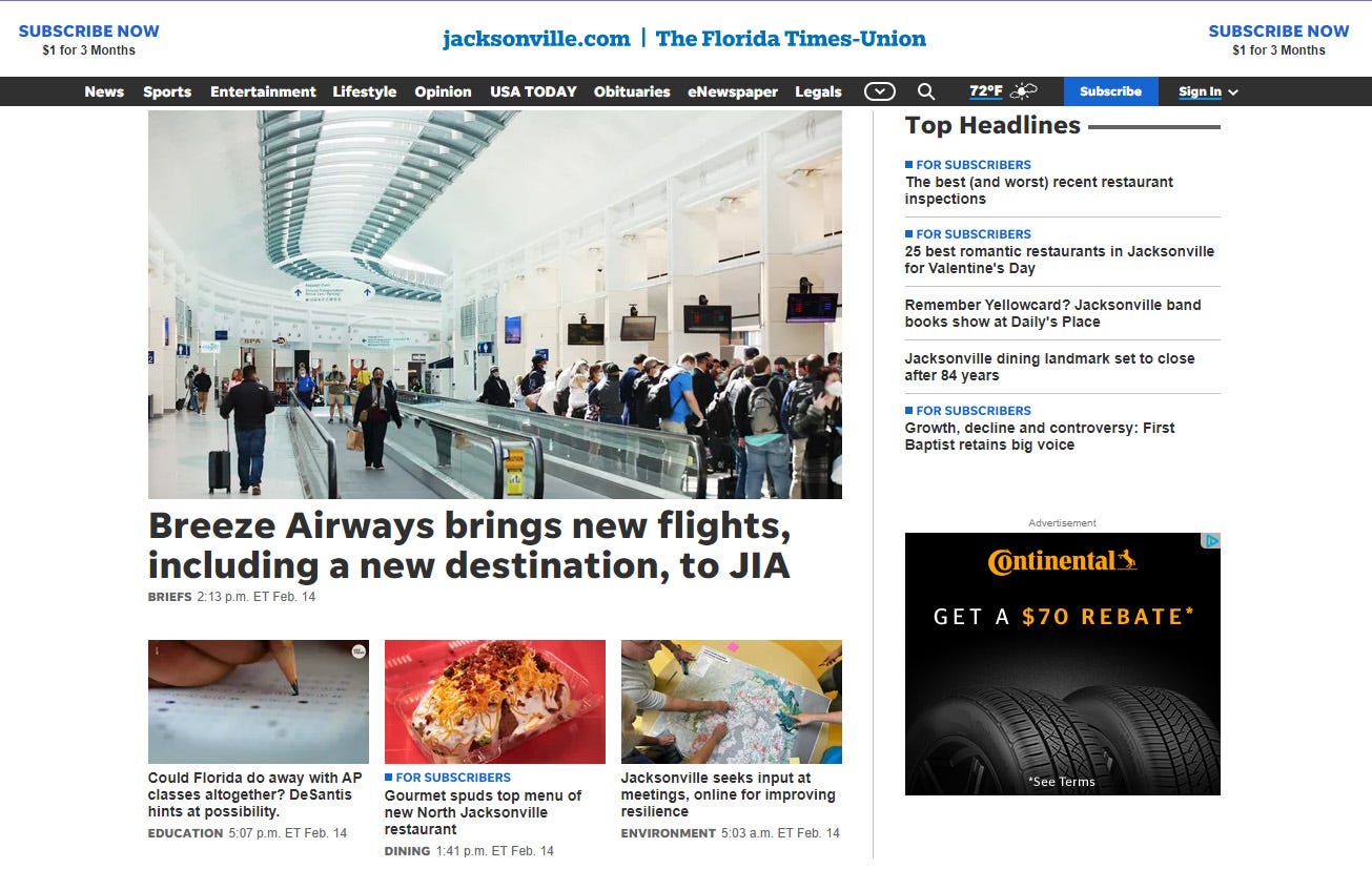 Digital benefits of a Florida Times-Union subscription