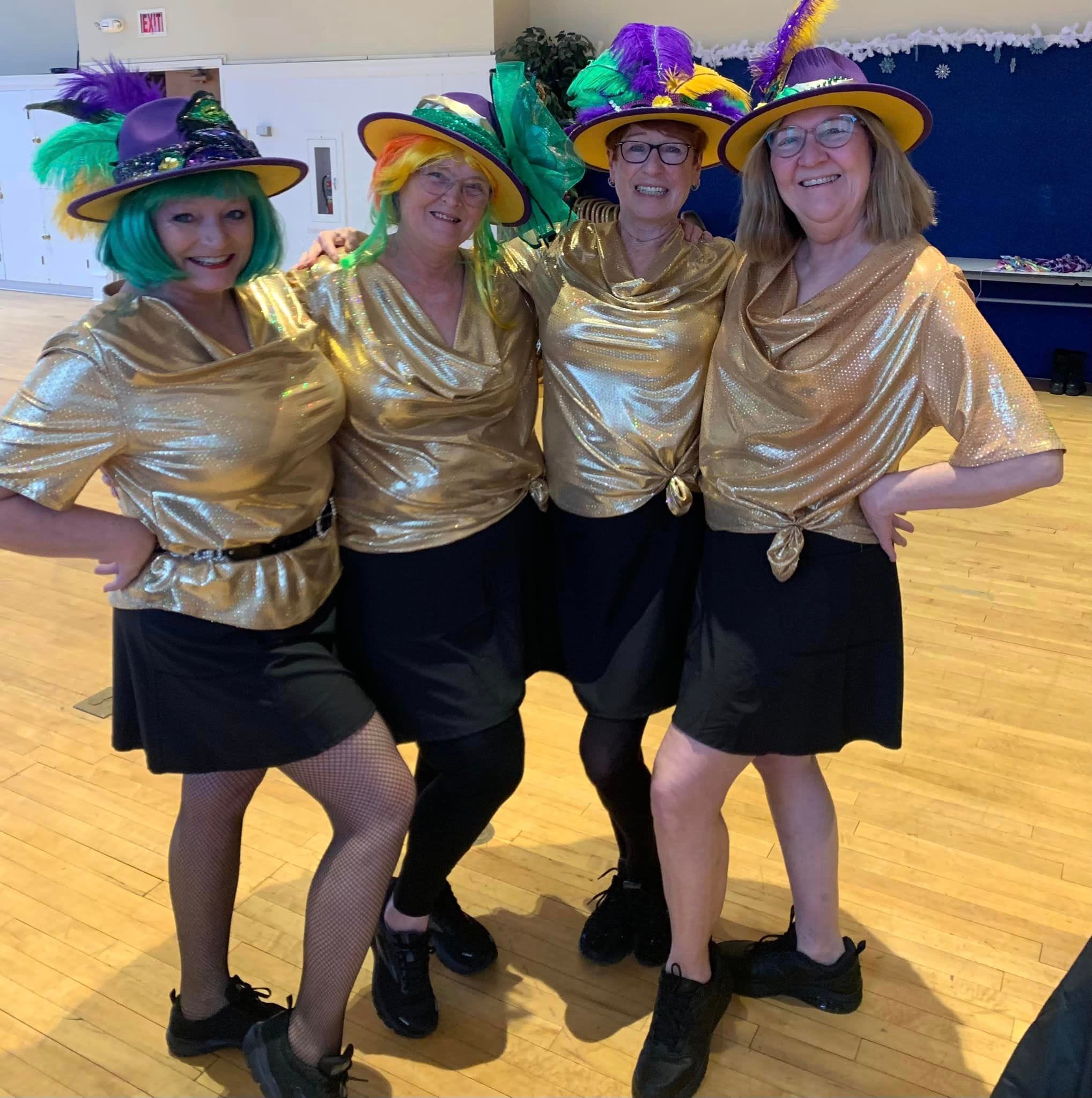 Milwaukee Dancing Grannies performing in New Orleans Mardi Gras parade