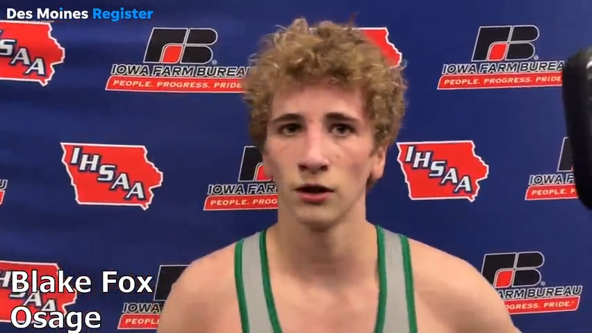 Osage freshman Blake Fox will wrestle in the Class 2A state finals