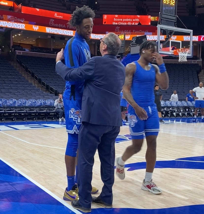 ESPN analyst Mark Adams meets with DeAndre Williams after criticism