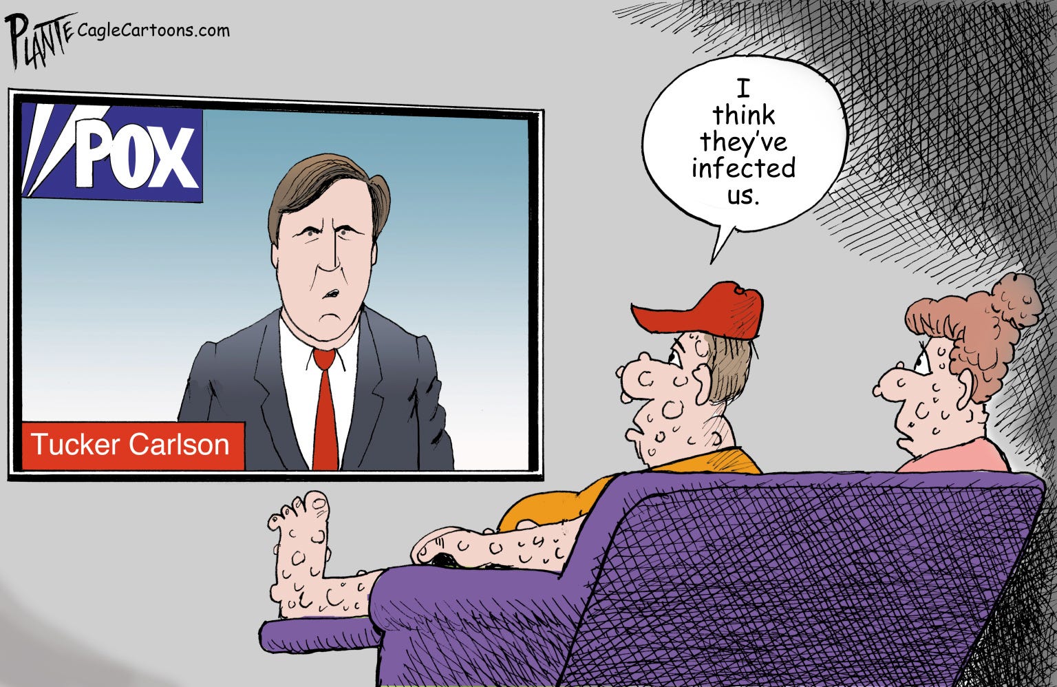 9 cartoons about Fox News' Tucker Carlson's Jan. 6 riot lies