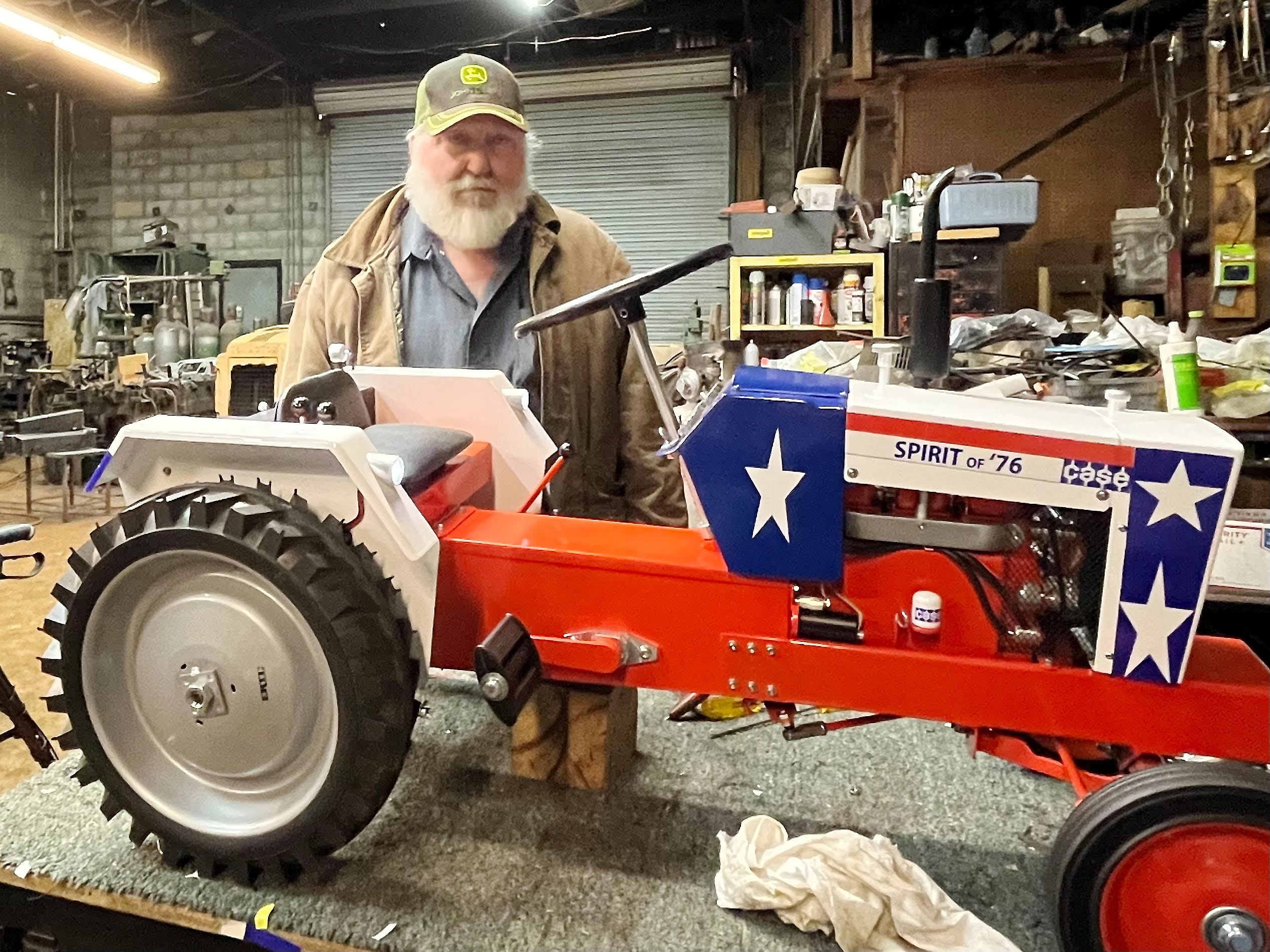 Harry Butler visits Don Turner, famed for his replica tractors