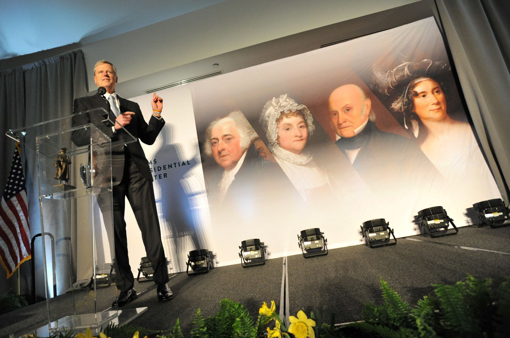 Adams Presidential Center fundraiser draws Maura Healey, Charlie Baker