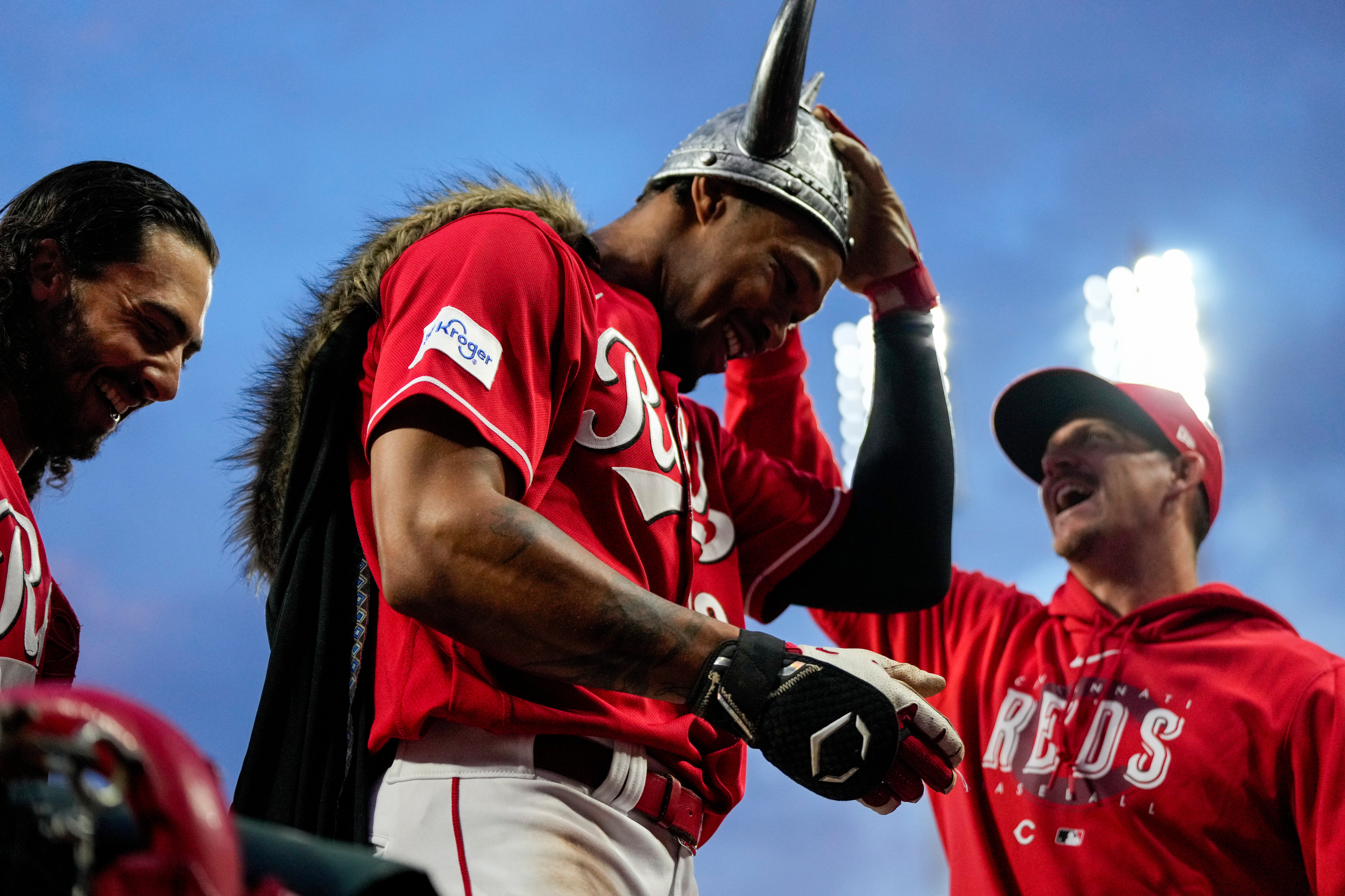 Why do Cincinnati Reds players wear a Viking helmet? Here's the ...